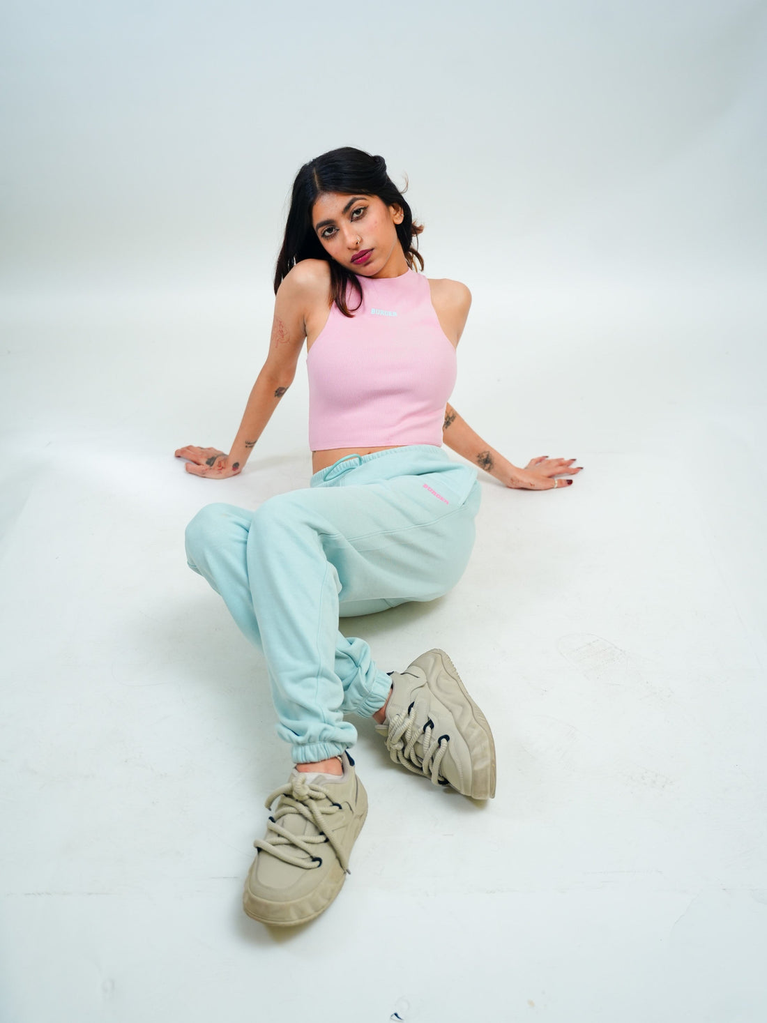 Limited Edition Pastel sky baby pink Burger Co ord Set For Women ...