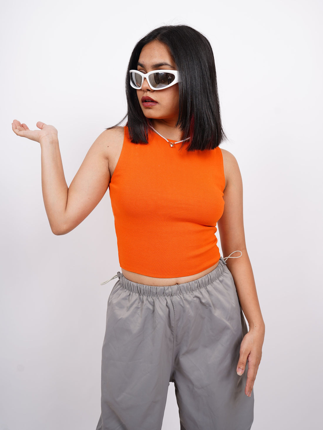 Basic : Burger Bae Bright Orange Sleeveless Rachel Tank For Women – BurgerBae