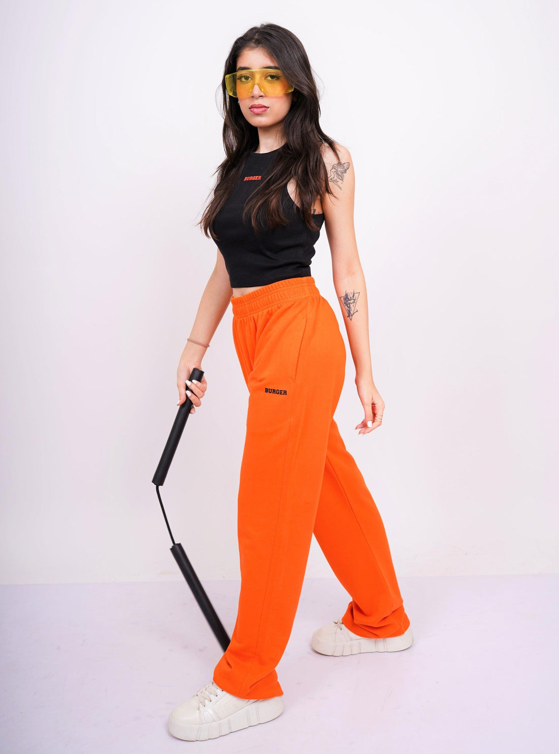 Kyoto Co ord Set (Black:Bright Orange) For Women – BurgerBae