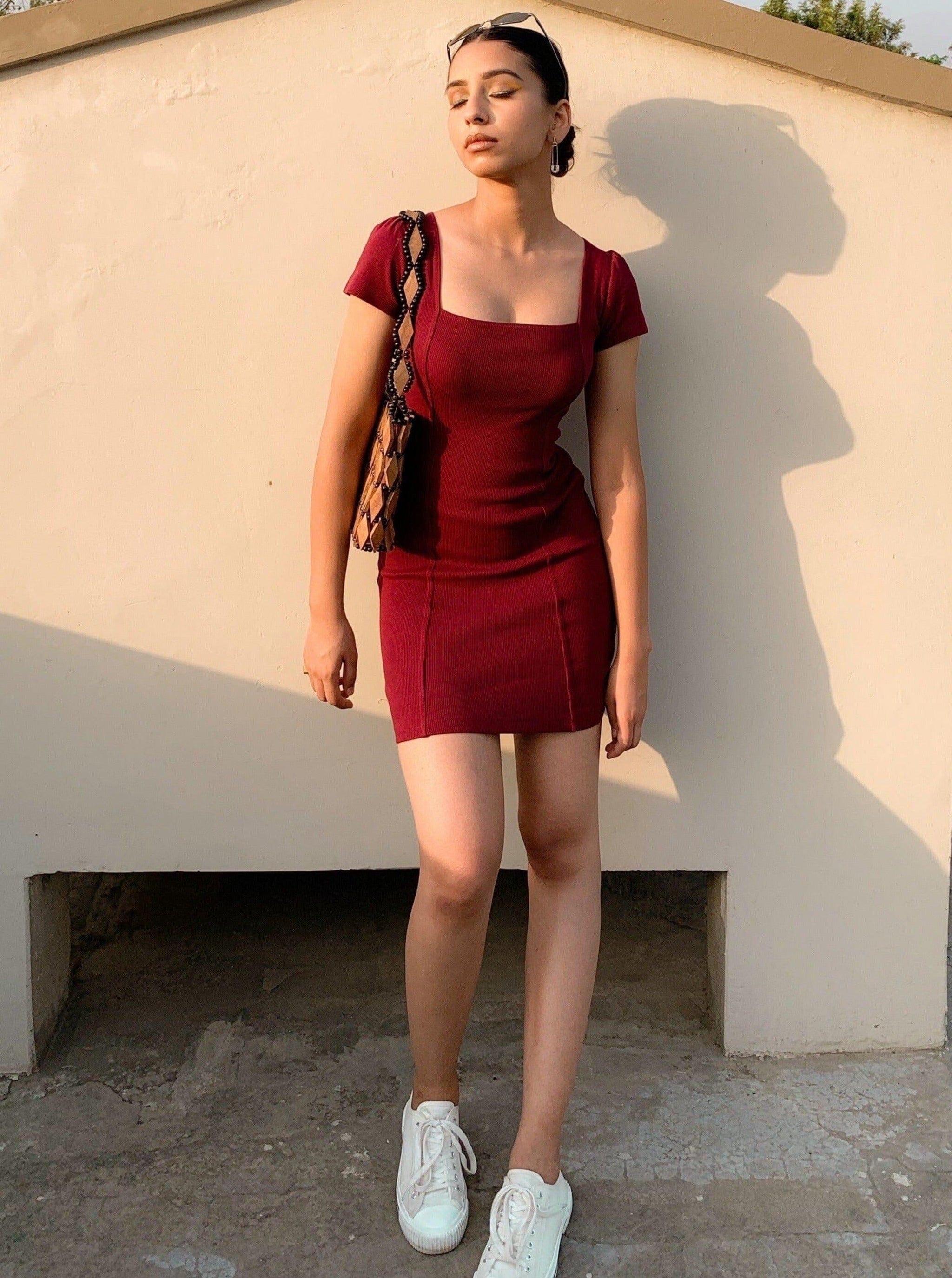 Veronica Dress (Women Bodycon Square Neck Dress) - All Colours For Wom – BurgerBae